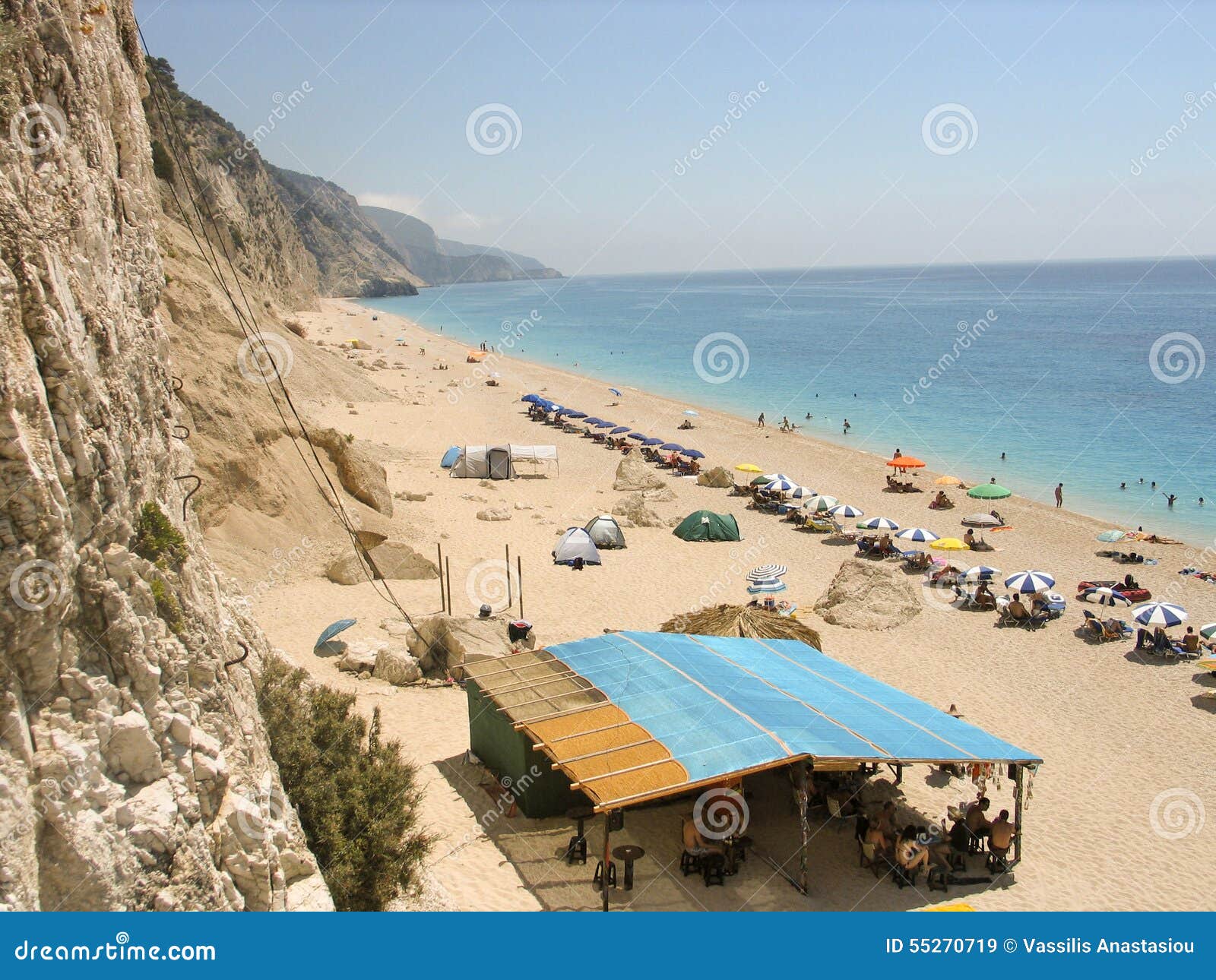 Exotic Egremni Beach in Lefkada Greece. Stock Image - Image of mountain ...