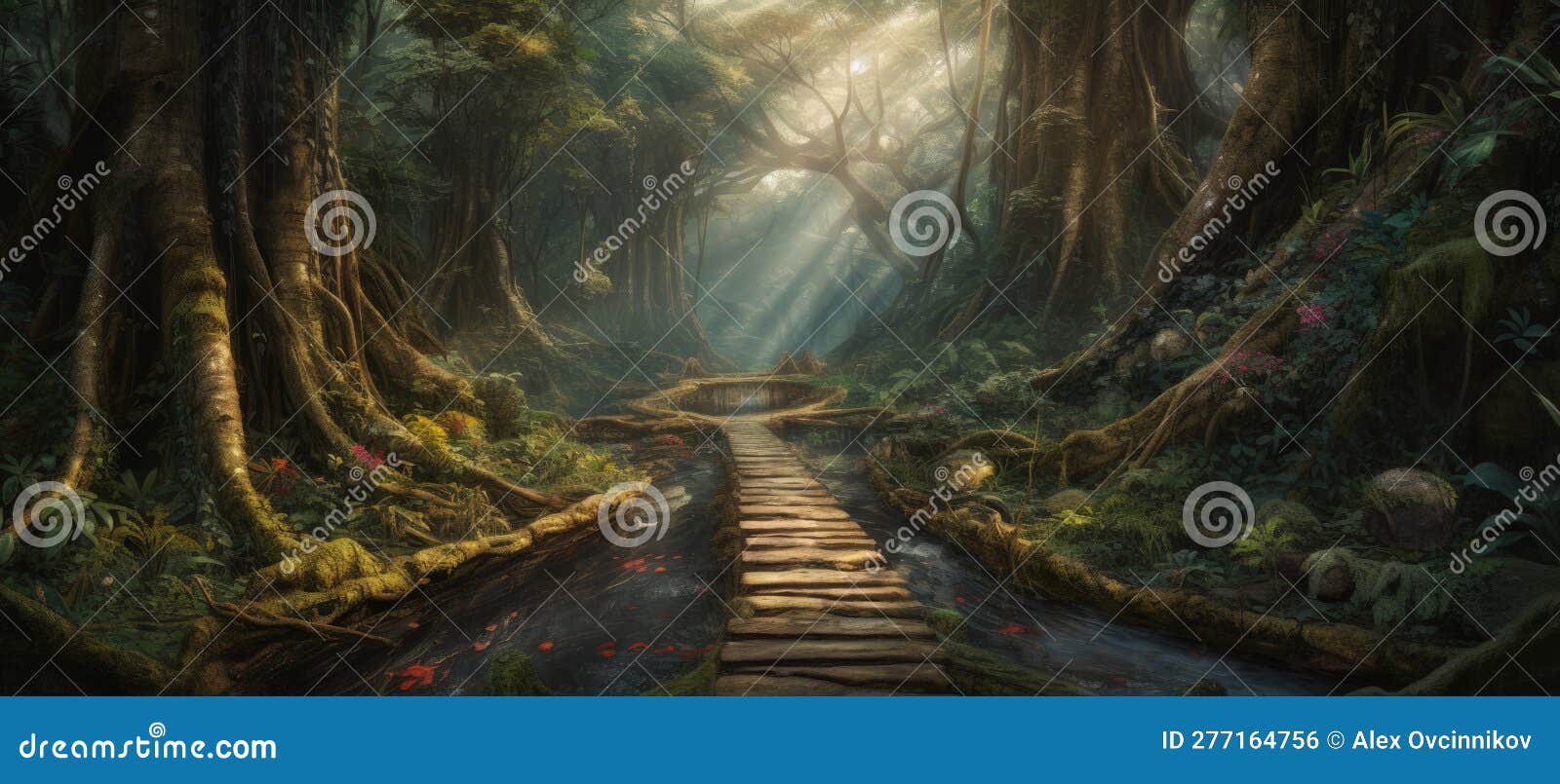Exotic Fantasy Forest Path. Perfect for Posters and Wallpapers Stock ...