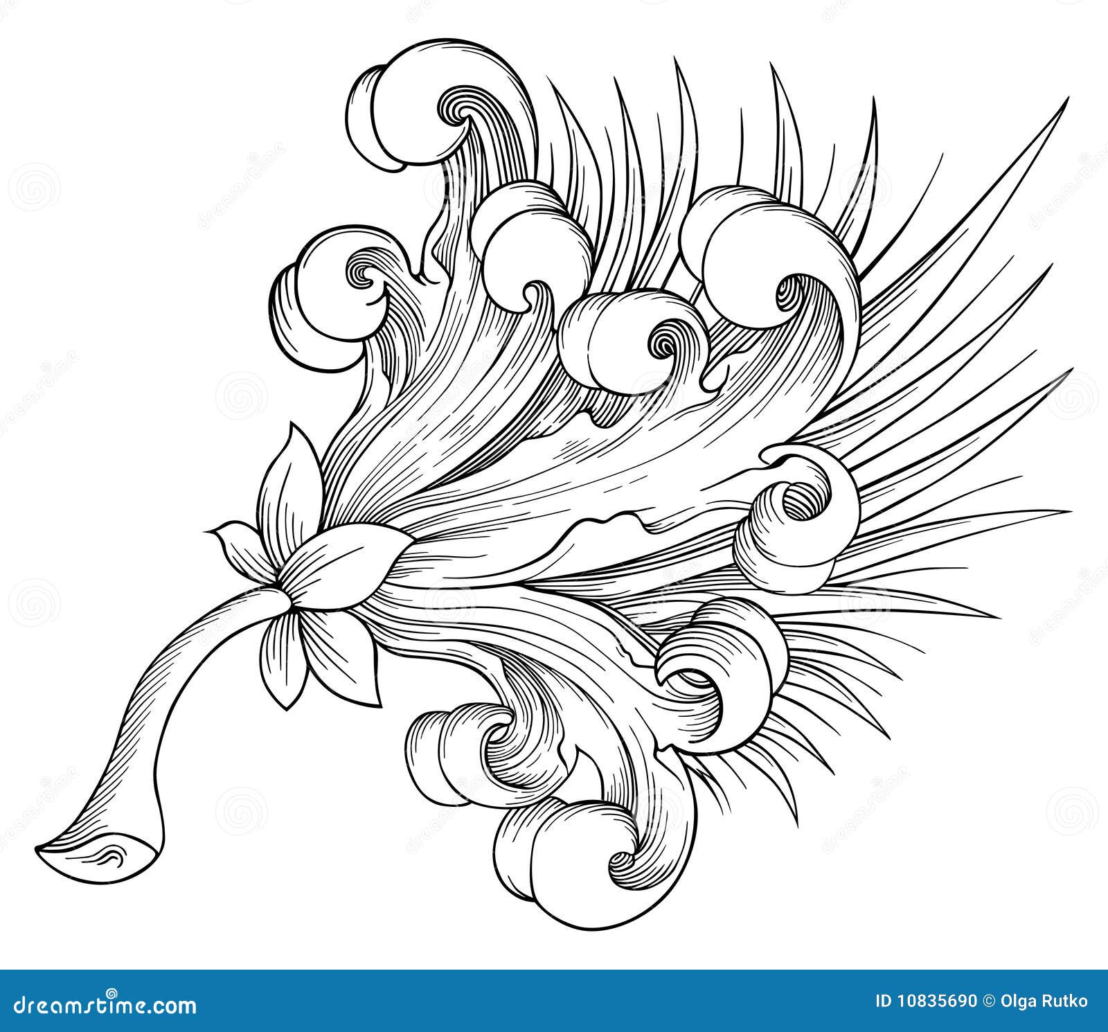 Exotic Flower Continuous Line Illustration. One Line Art. Minimal ...