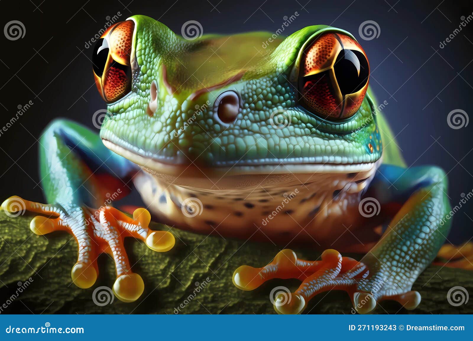 Exotic Frog Portrait. Generative Ai Design Stock Illustration ...