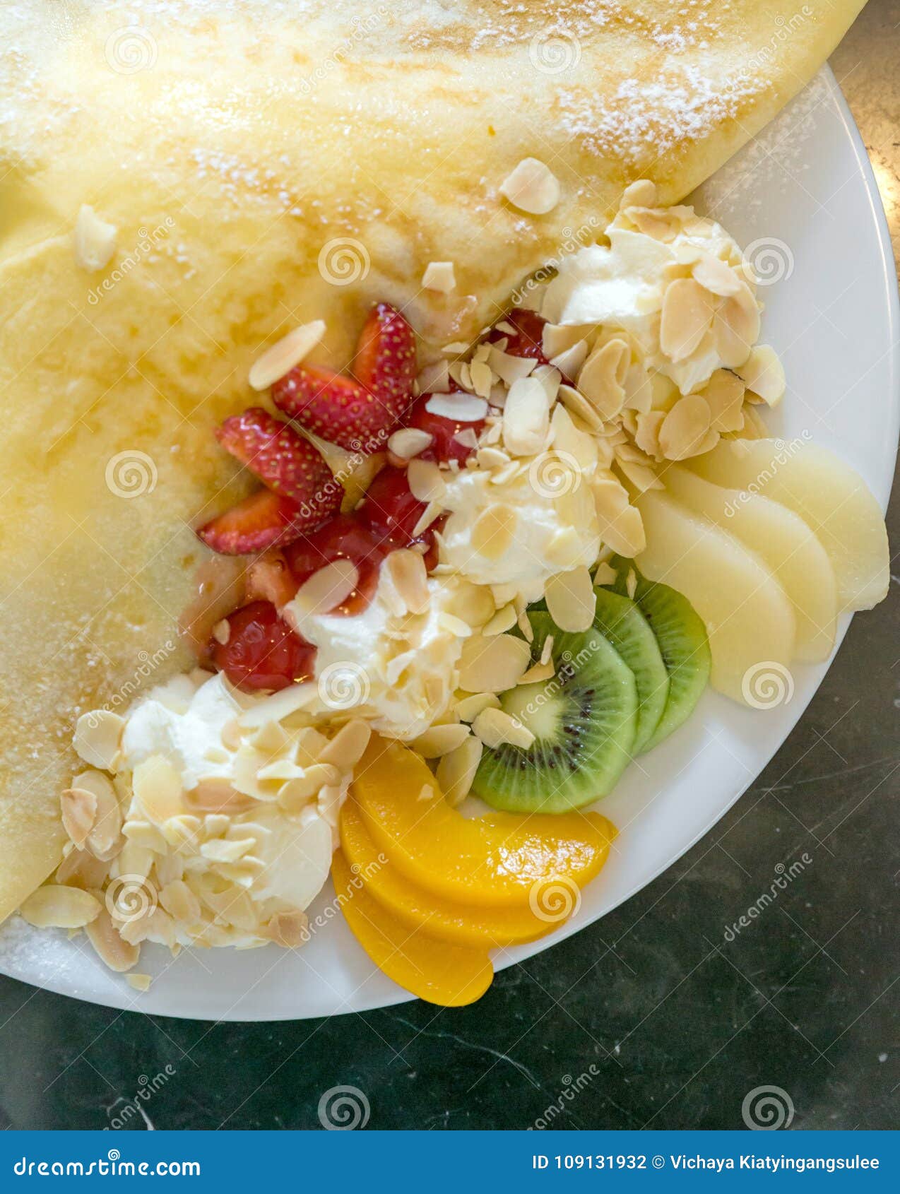 Exotic Fruit crape stock photo. Image of crepes, homemade - 109131932