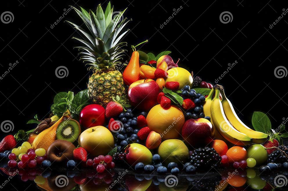 Exotic Fruit Medley Display Stock Image - Image of passionfruit ...