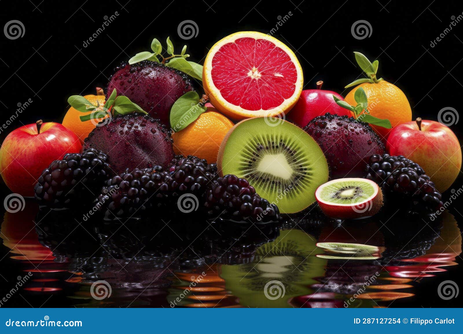 Exotic Fruit Medley Display Stock Illustration - Illustration of ...