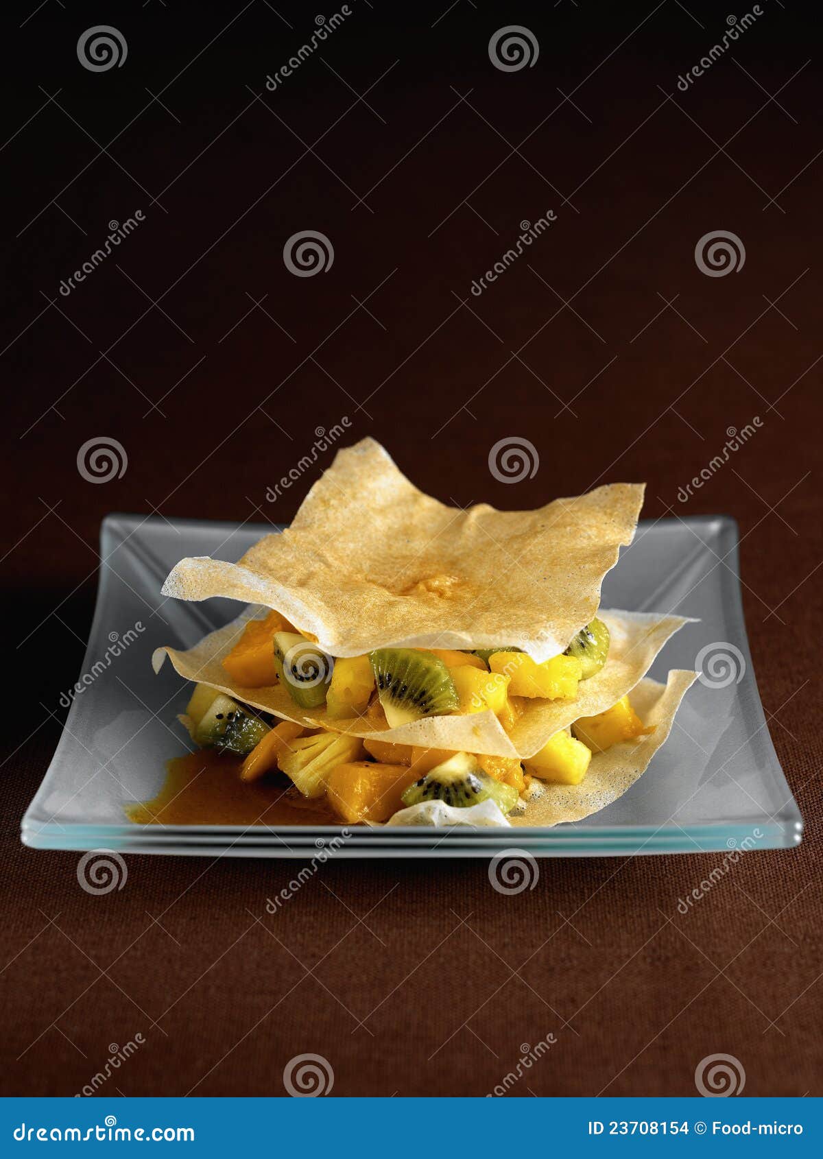 Exotic fruit Mille-feuille stock photo. Image of mango - 23708154