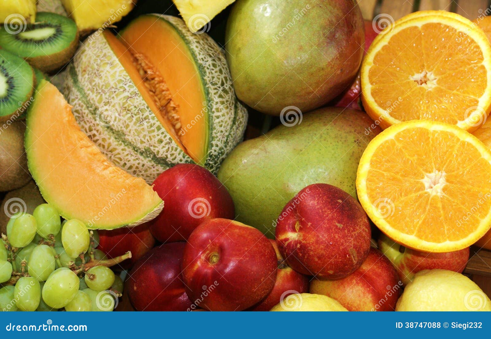 Exotic Fruit Mix stock photo. Image of oranges, cantaloupe - 38747088