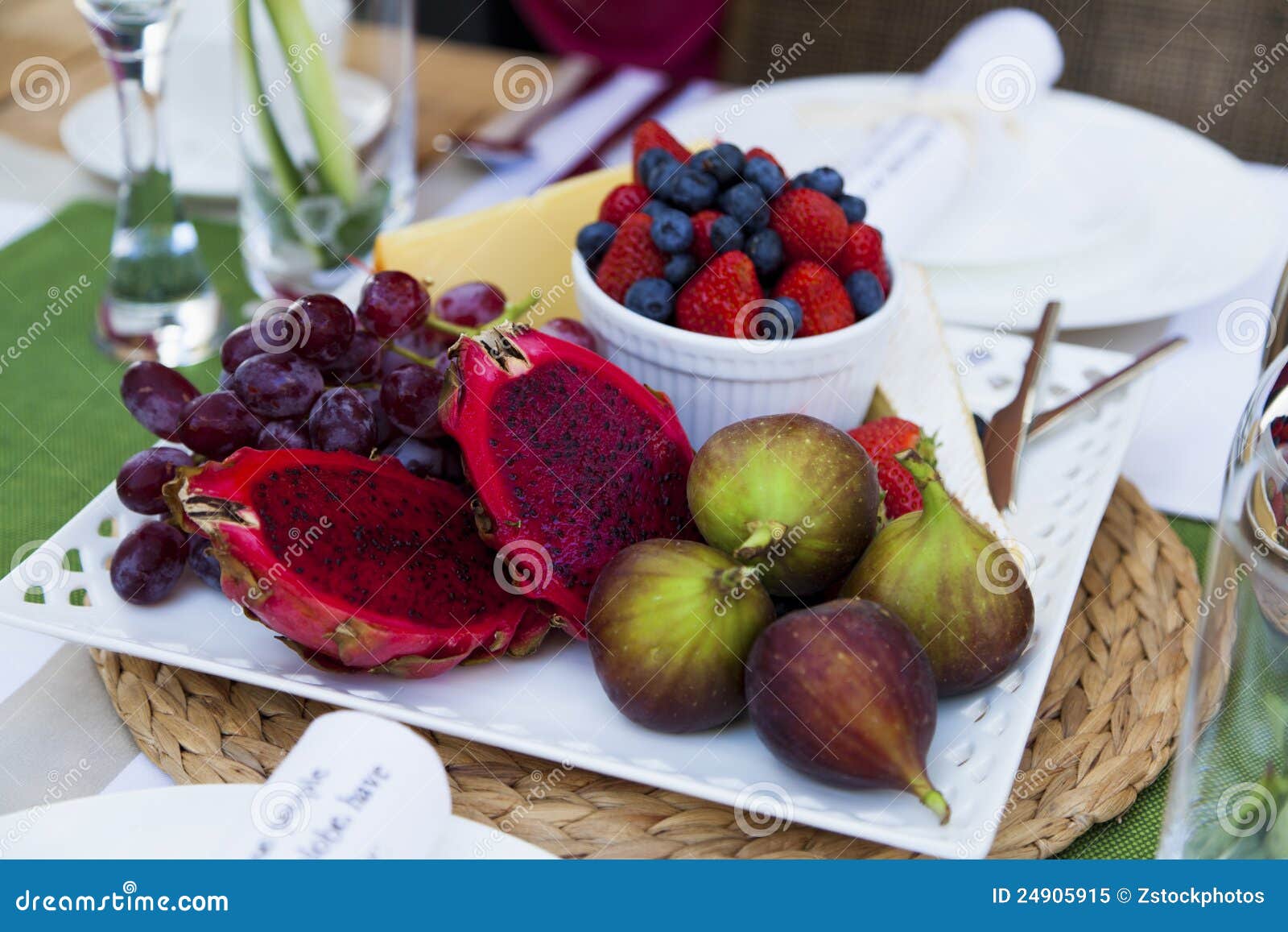 Exotic Fruit Platter on Table Stock Image - Image of breakfast, tasty ...