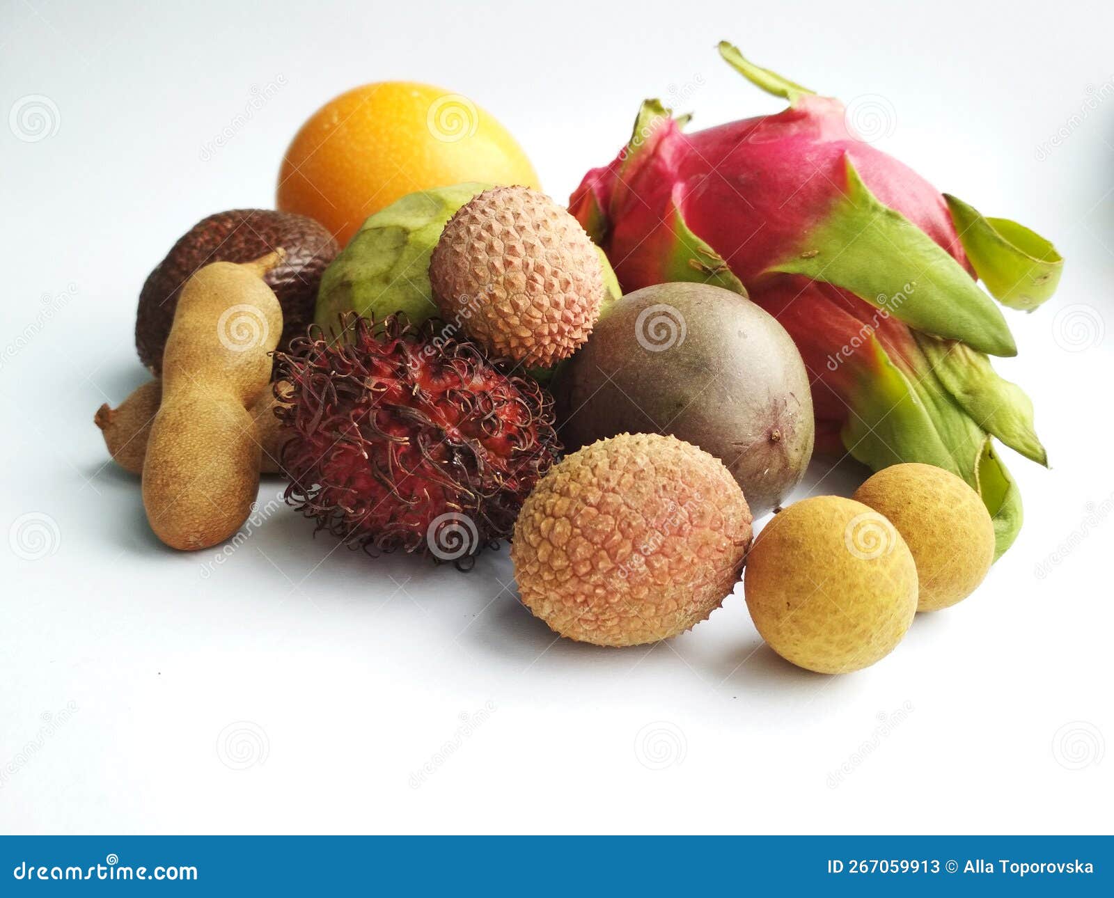 Exotic Fruits, Delicious Ripe Fruits from Different Countries Stock ...