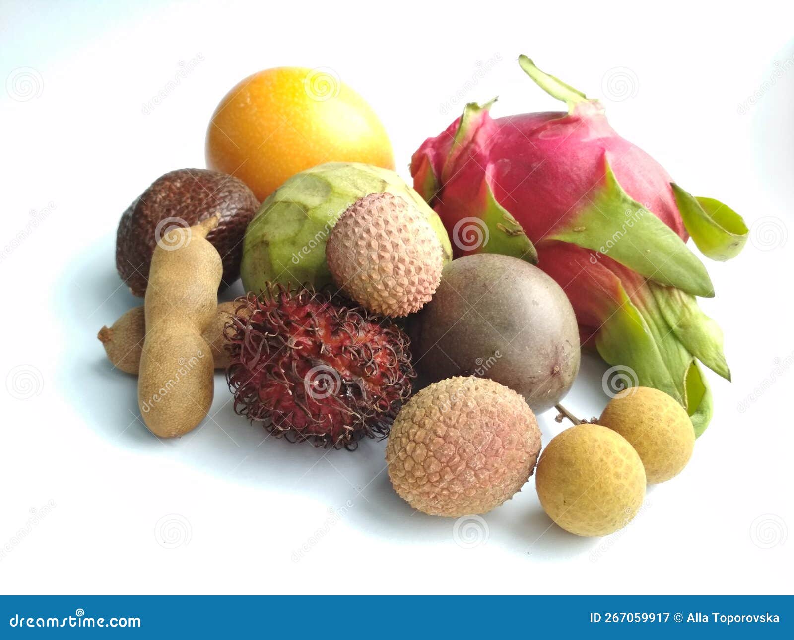Exotic Fruits, Delicious Ripe Fruits from Different Countries Stock ...