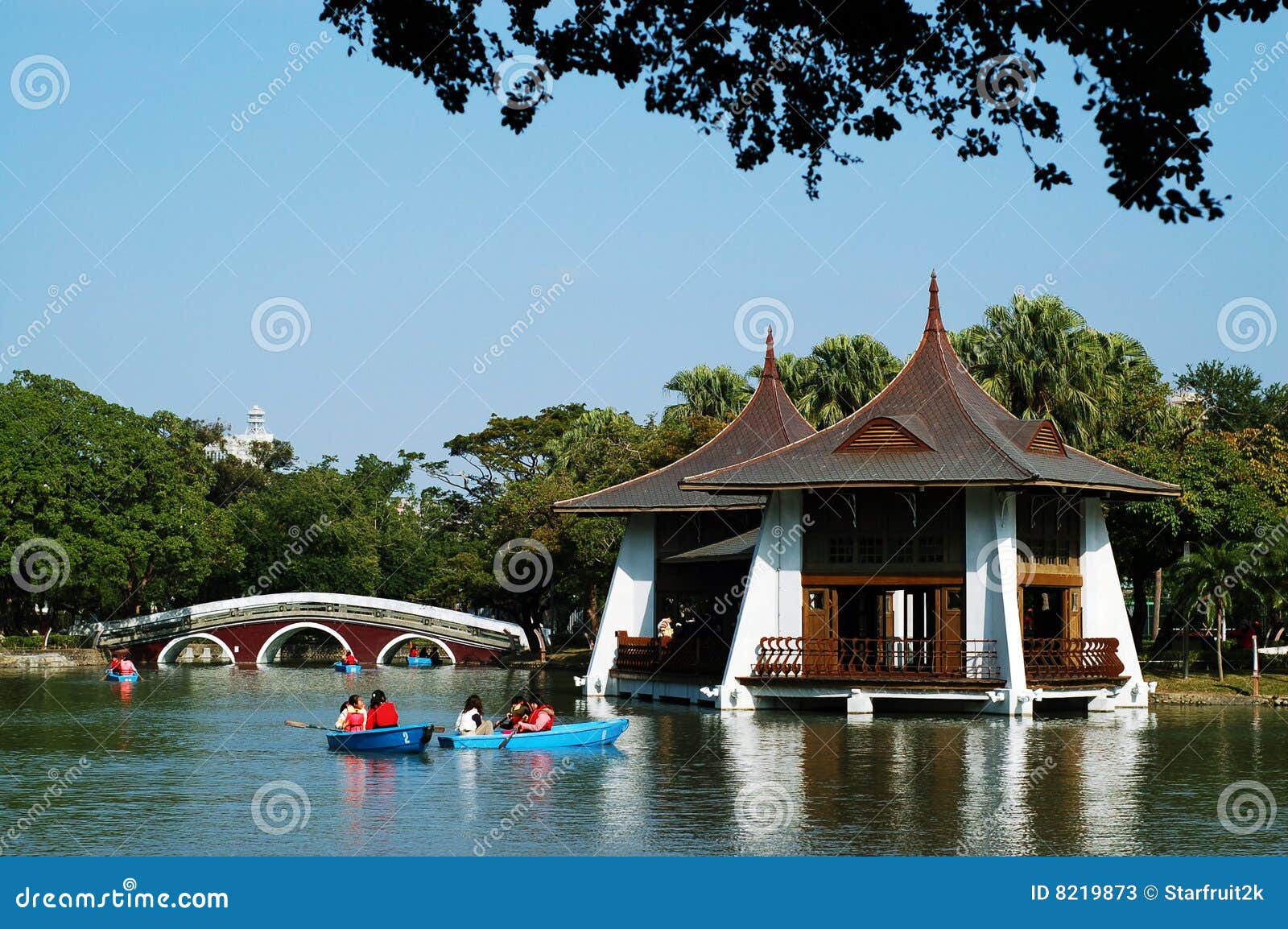 The exotic Hu Xin Pavilion editorial stock photo. Image of pavilion ...