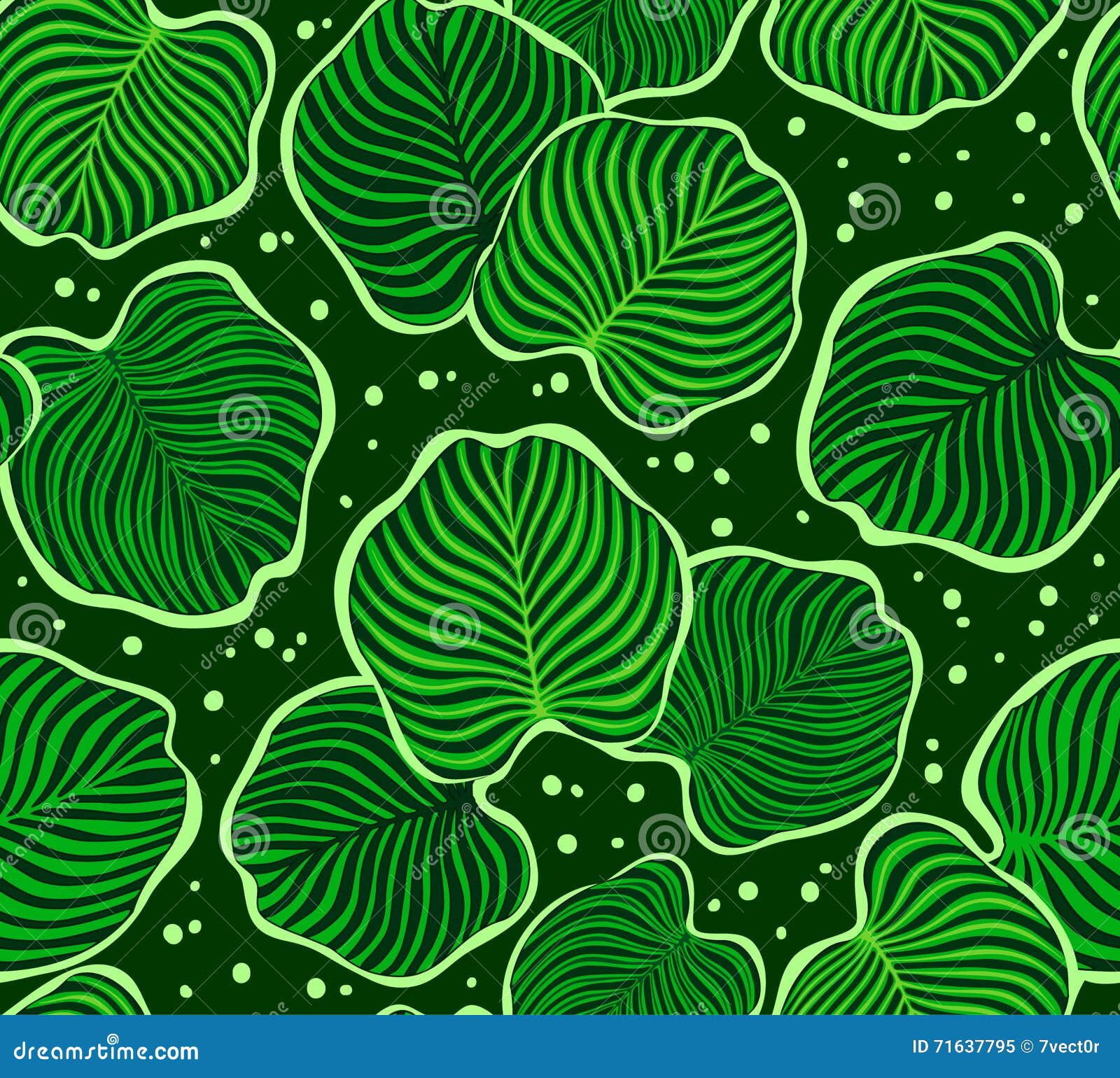 Exotic Leaf Pattern stock vector. Illustration of floral - 71637795