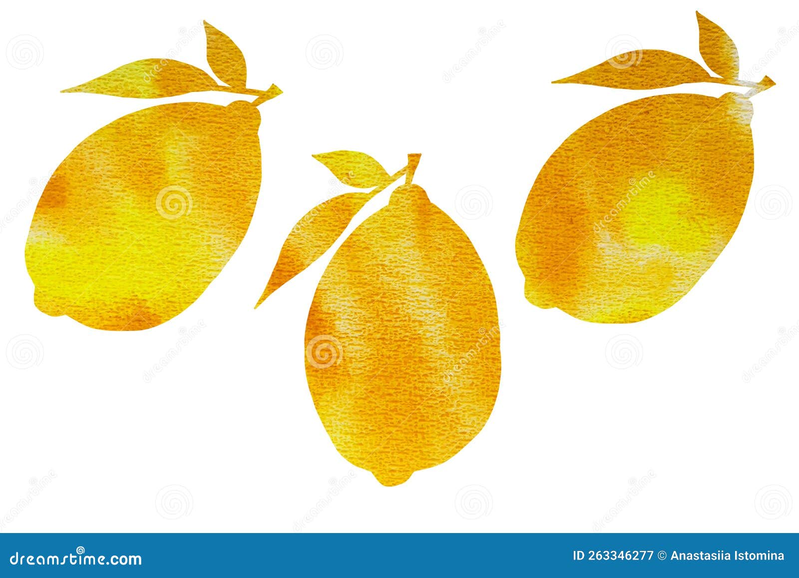Exotic Lemon Citruses in a Watercolor Style Isolated. Stock ...