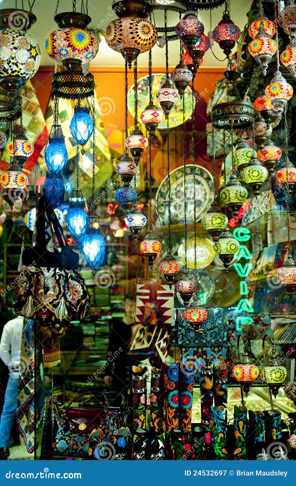 Exotic Lights in Istanbul Bazaar. Stock Image - Image of colorful ...