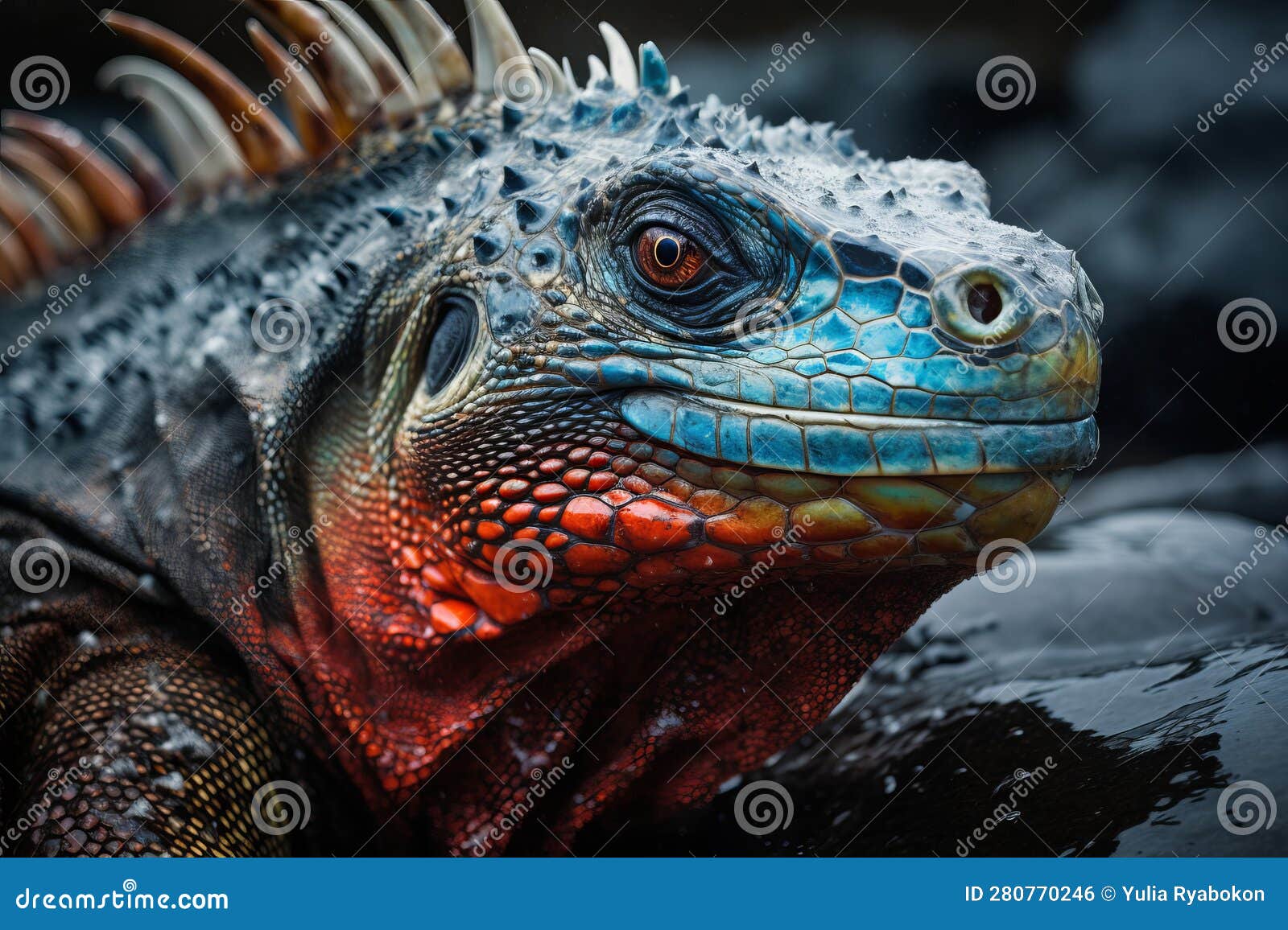 Exotic Lizard Portrait Skin. Generate Ai Stock Illustration ...