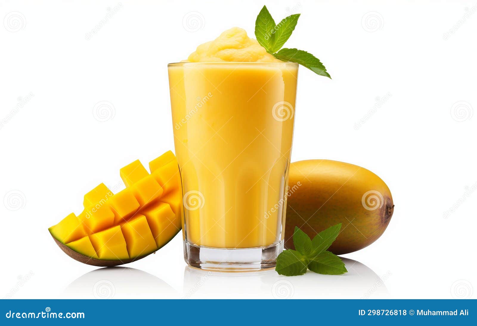 Exotic Mango Smoothie on White Background Stock Illustration ...