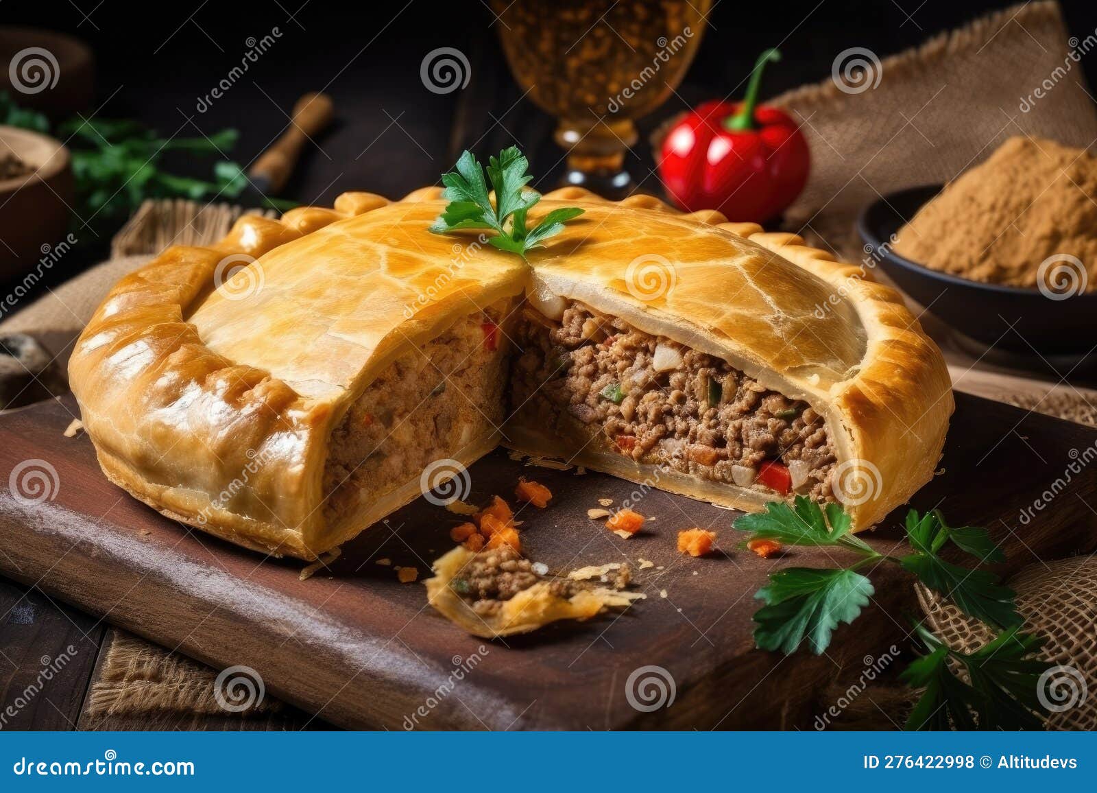Exotic Meat Pie, with Unique Combination of Ingredients and Flavors ...