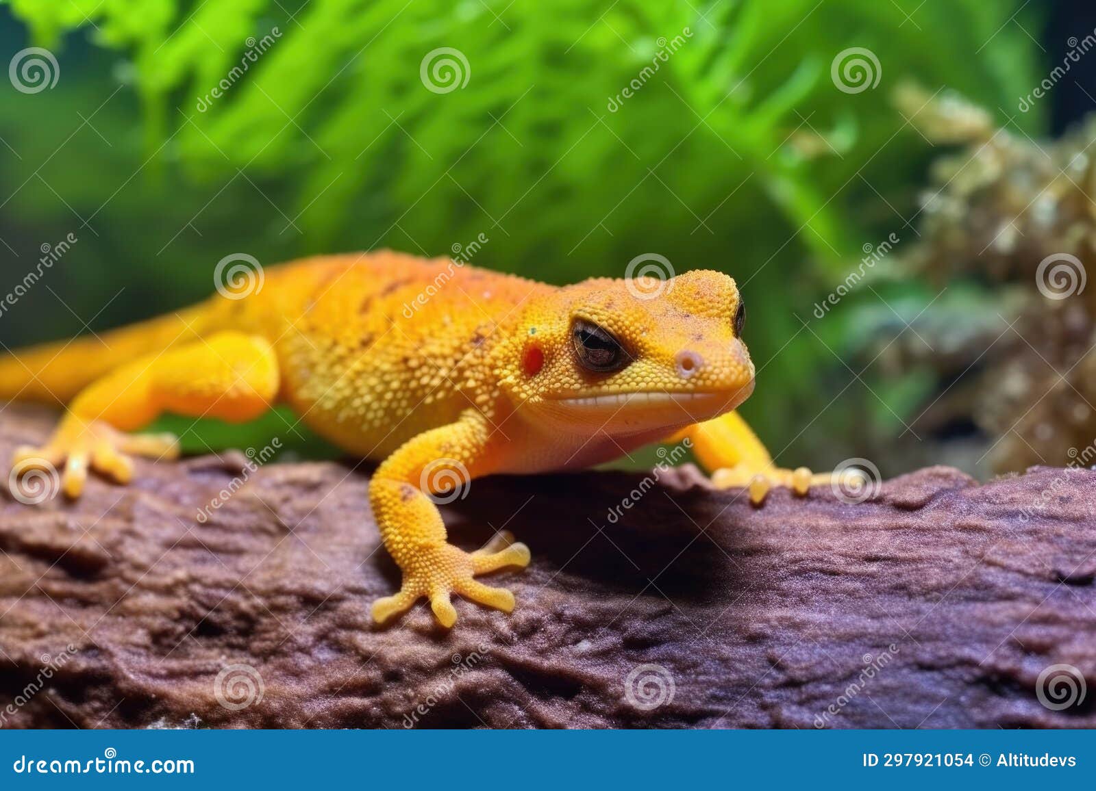 An Exotic Newt on a Tree Bark Stock Photo - Image of amphibian ...