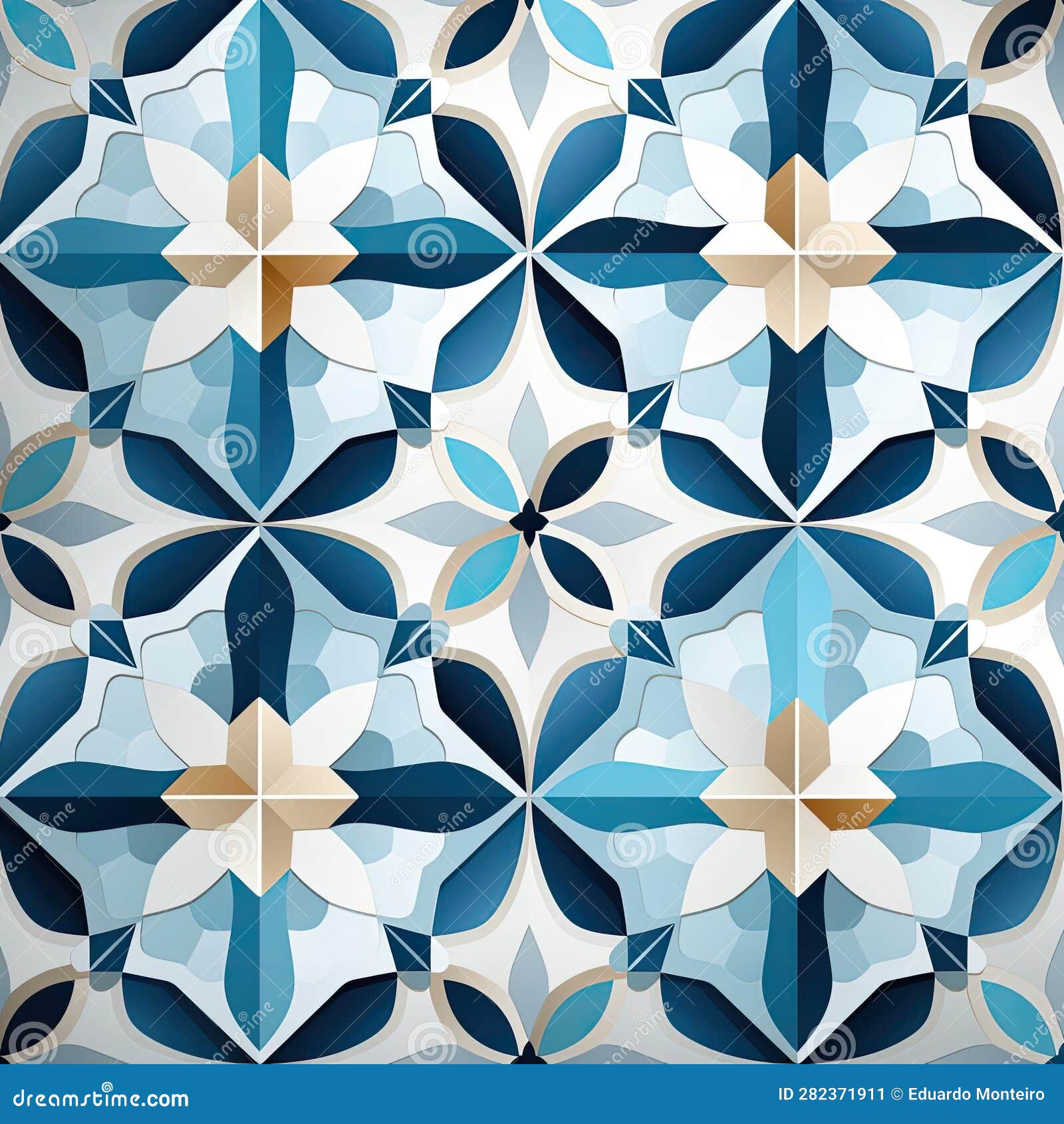 Exotic North African-inspired Arabesque Background in Teal and Navy ...