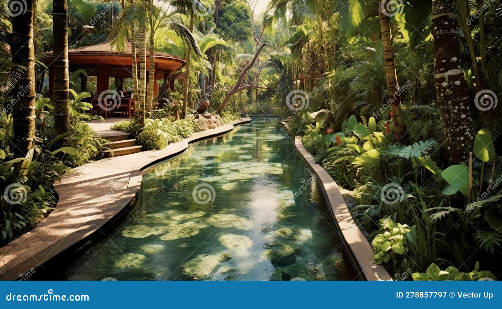 Exotic Oasis in Bali a Tropical Swimming Pool. Generative AI Stock ...