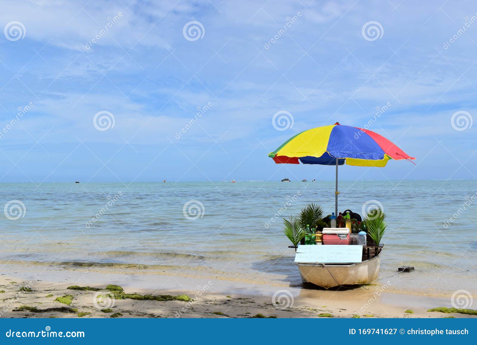 Exotic And Original Floating Bar On A Tropical Beach. Vacation ...