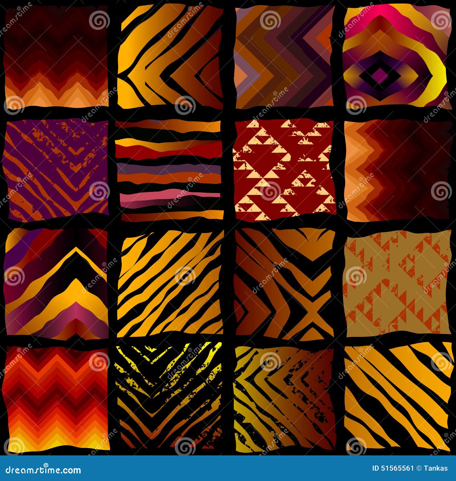 Exotic Pattern in Patchwork Style Stock Vector - Illustration of exotic ...