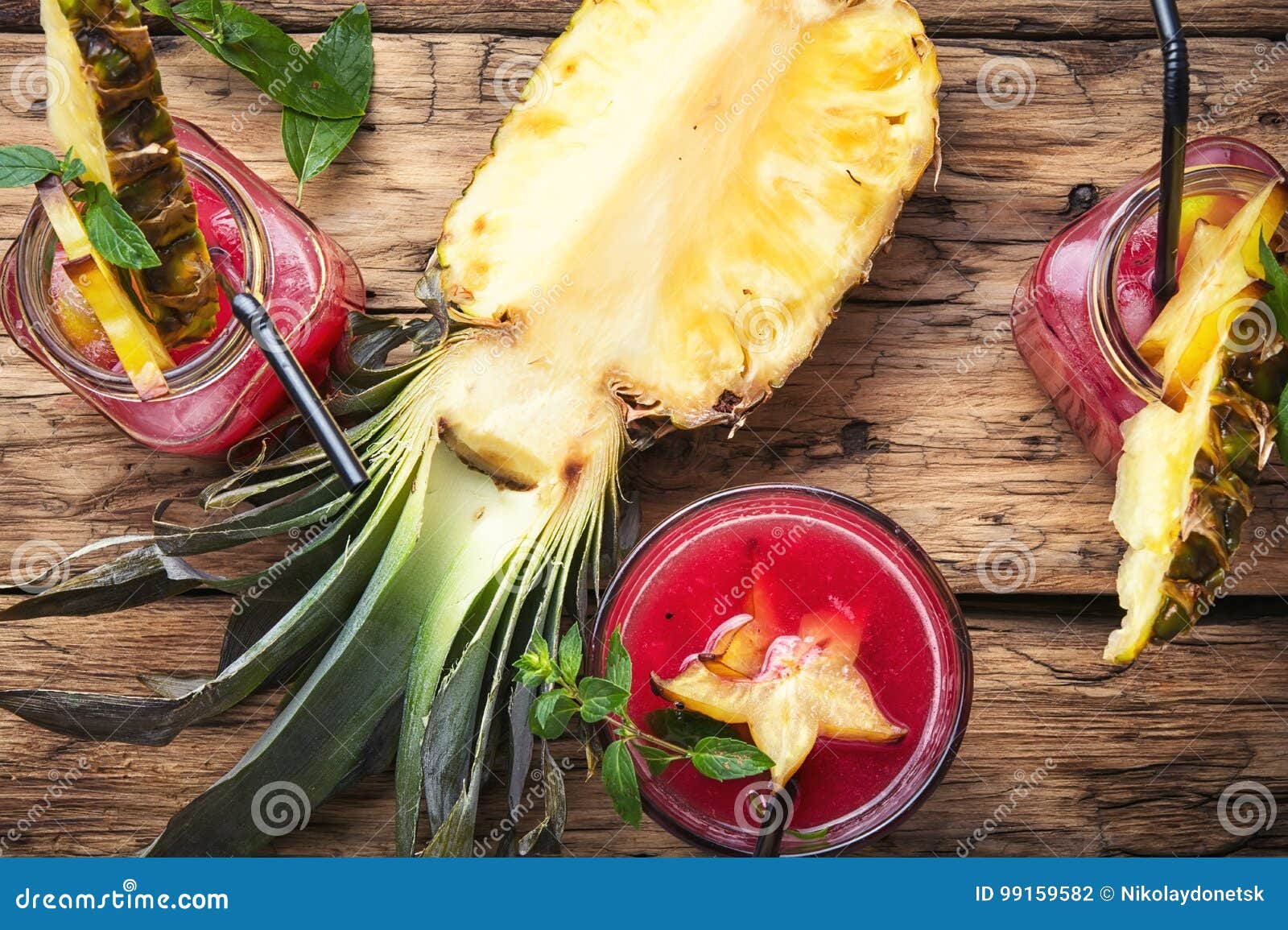 Exotic pineapple cocktail stock photo. Image of pina - 99159582