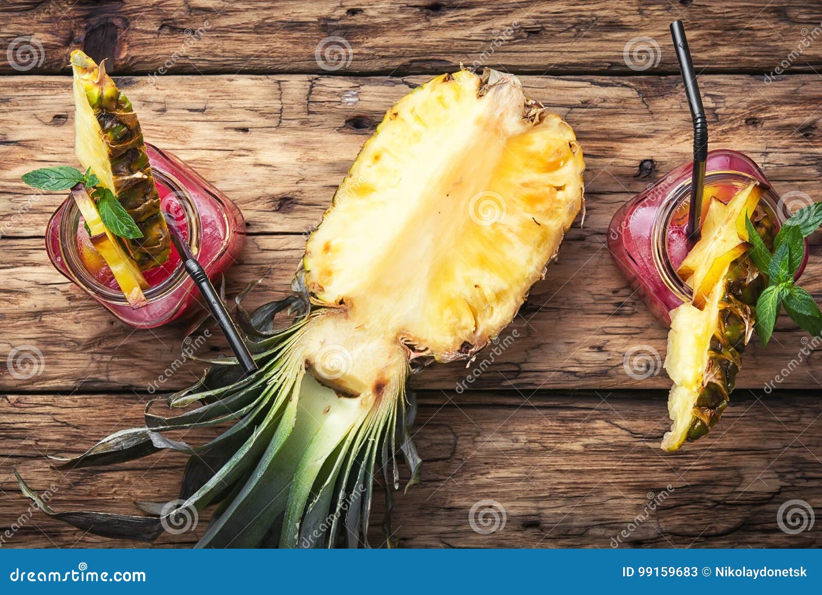 Exotic pineapple cocktail stock image. Image of organic - 99159683