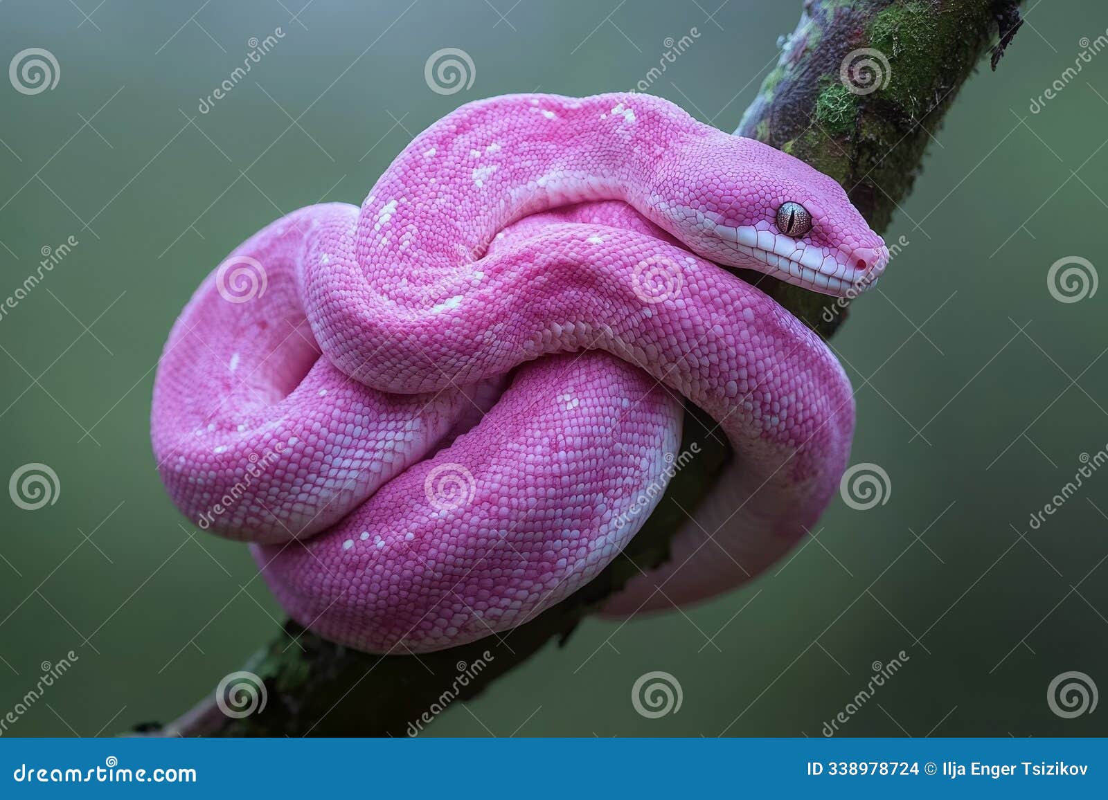 Coiled Boa Constrictor On A Branch Royalty-Free Stock Photo ...