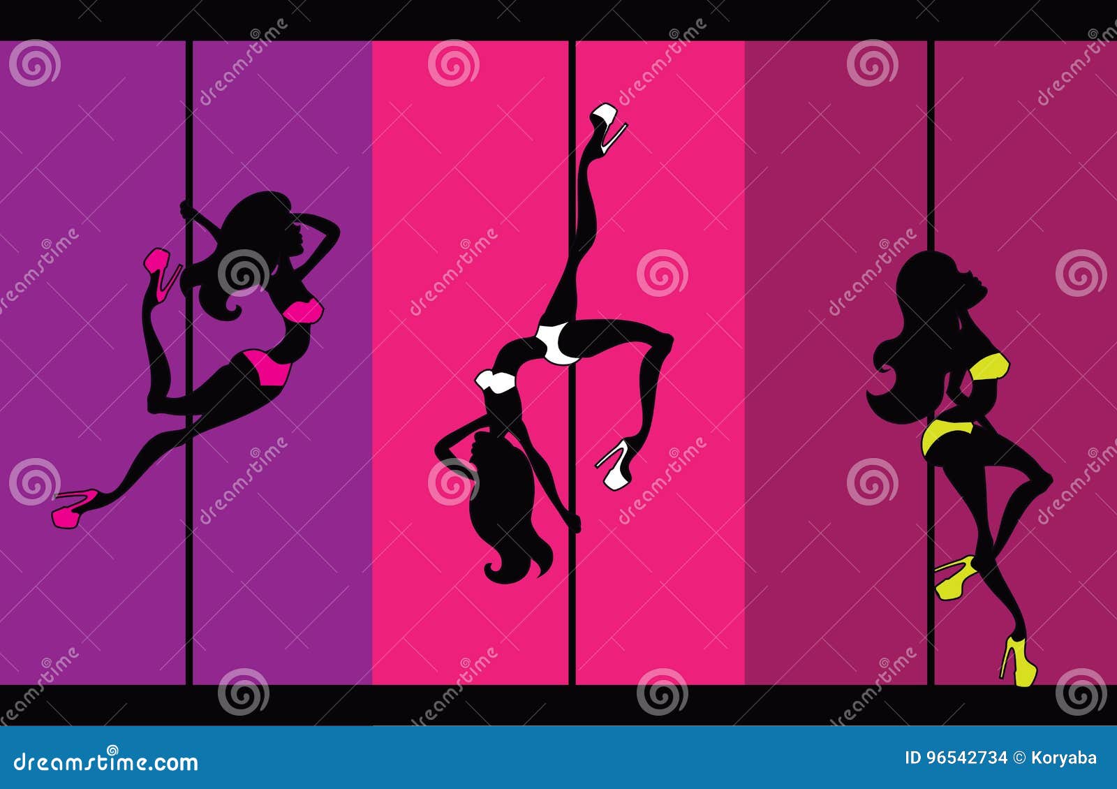 Exotic Pole dance stock vector. Illustration of exercise - 96542734
