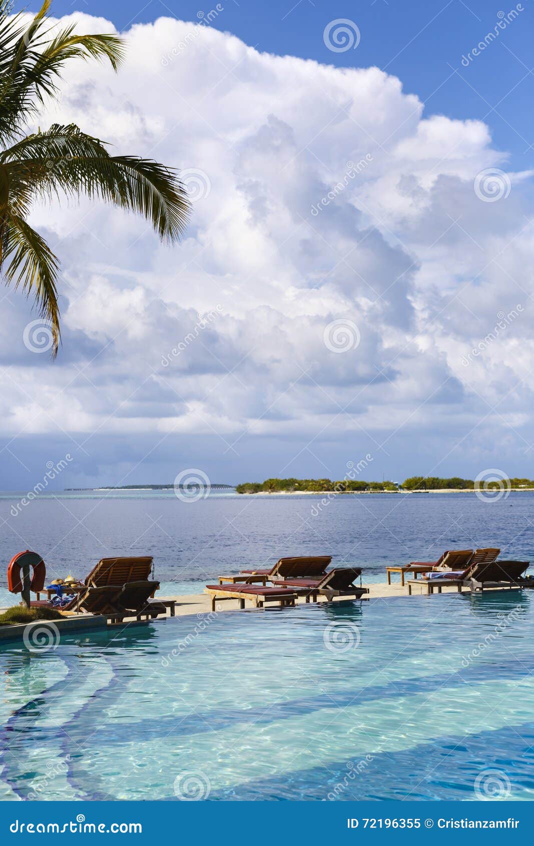 Exotic Pool with a Beautiful View Ocean Stock Image - Image of pool ...