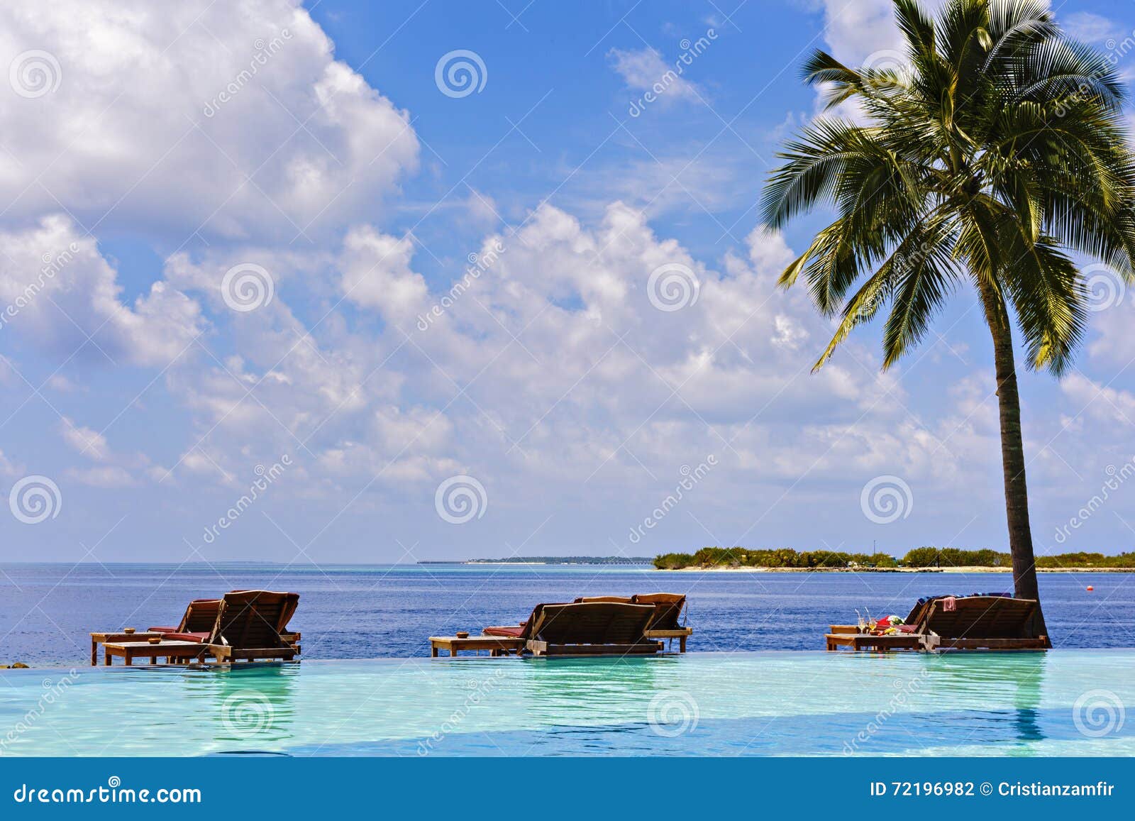 Exotic Pool with a Beautiful View Ocean Stock Photo - Image of luxury ...