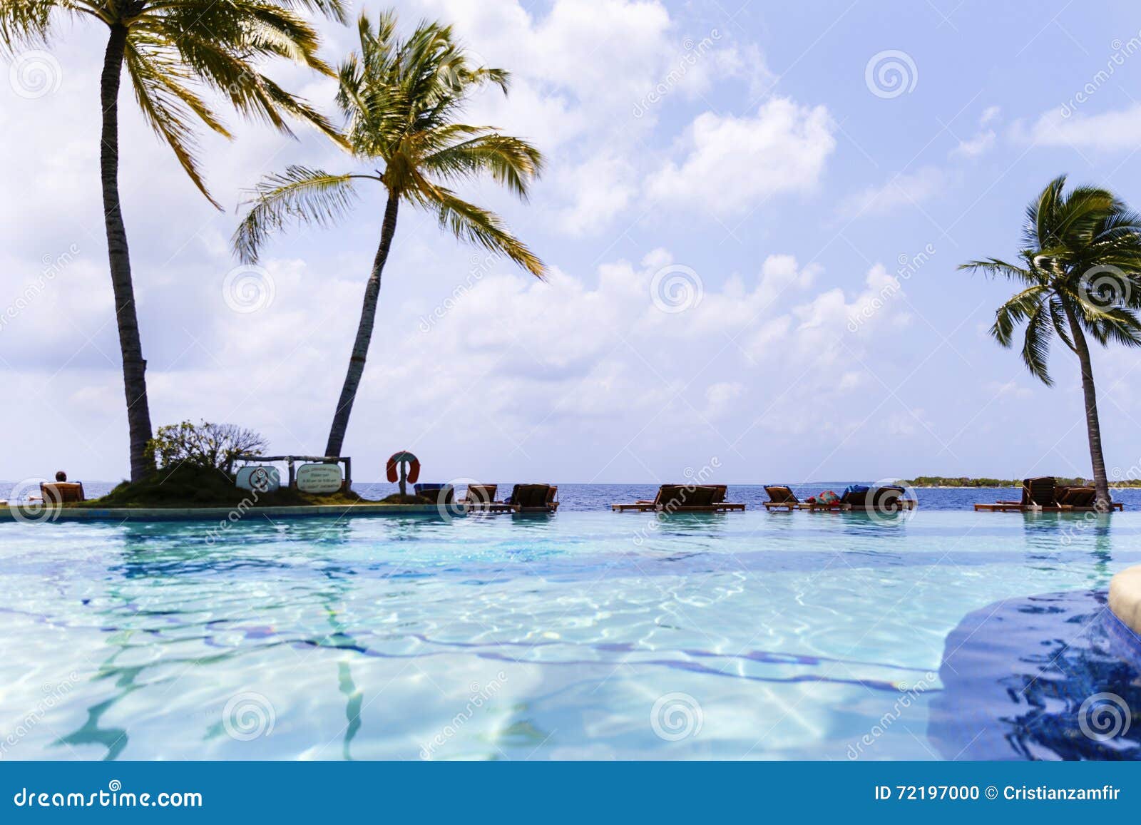 Exotic Pool with a Beautiful View Ocean Stock Photo - Image of ocean ...