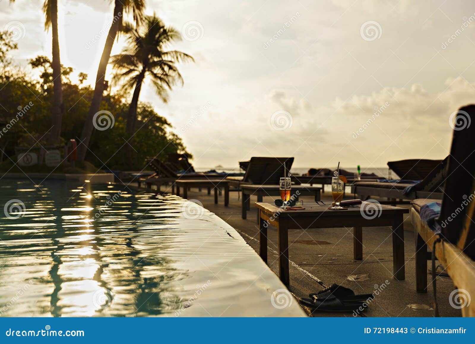 Exotic Pool with a Beautiful View Ocean Stock Image - Image of pool ...