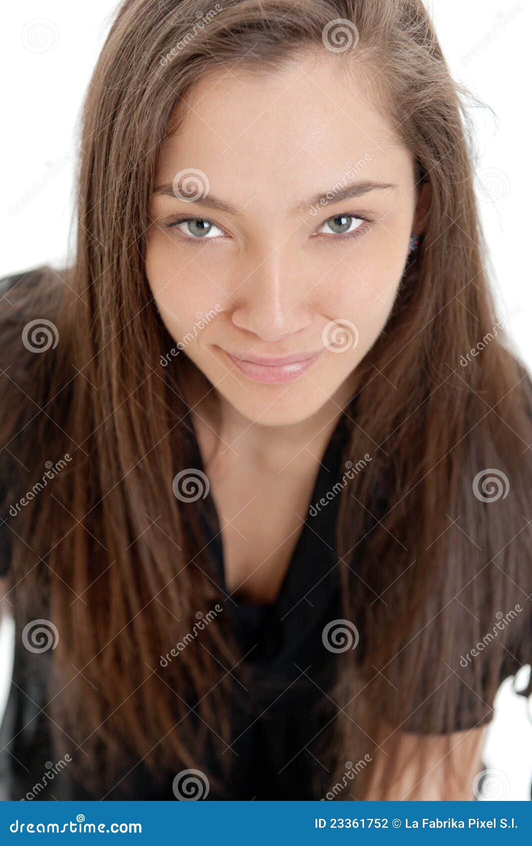 Exotic Pretty Girl in Black Stock Photo - Image of eyes, isolated: 23361752