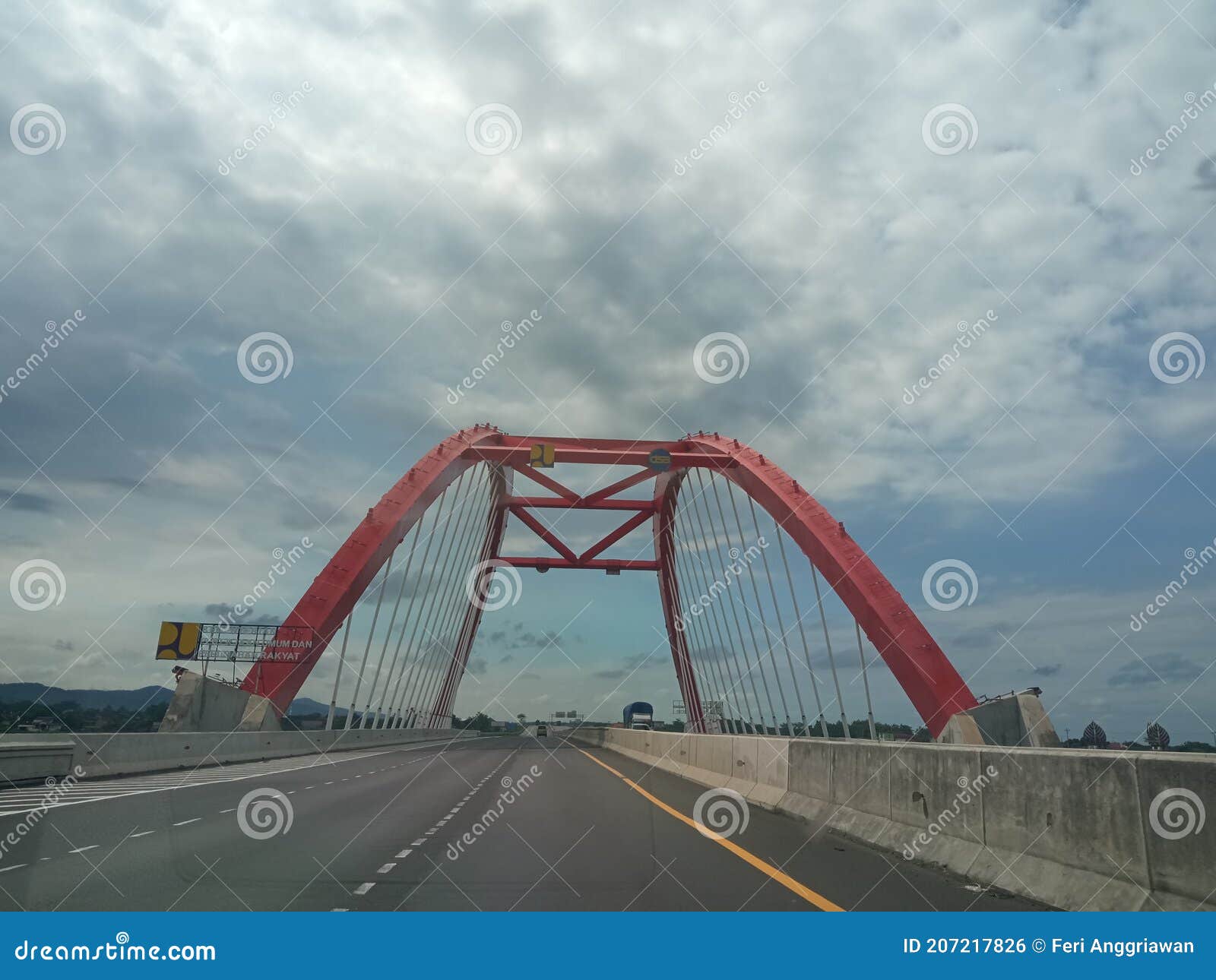 An exotic red bridge stock photo. Image of bridge, highway - 207217826