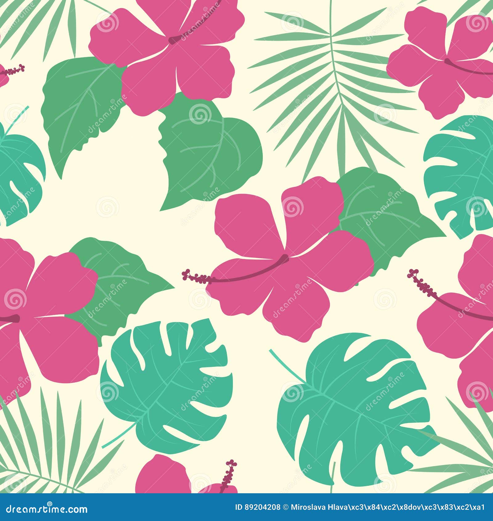 Exotic seamless pattern stock vector. Illustration of flower - 89204208