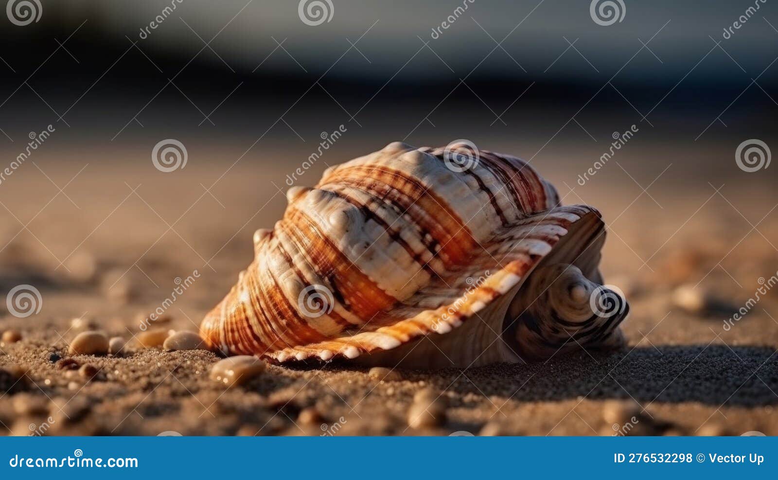 Exotic Seashell Lies on the Sand. Generative AI Stock Photo - Image of ...