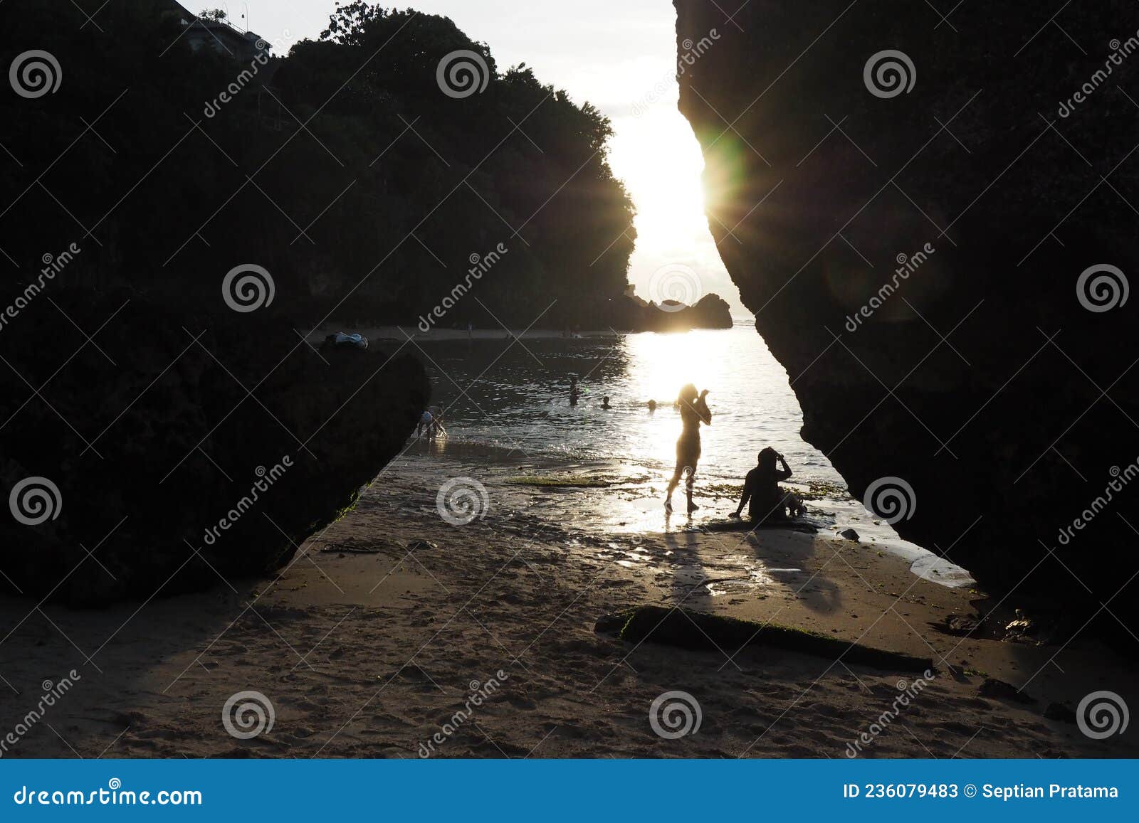 Exotic Shadow and Sunset on the Beach Stock Image - Image of light ...