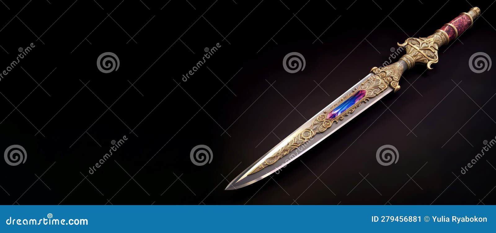 Exotic Short Sword Banner. Generate Ai Stock Illustration ...