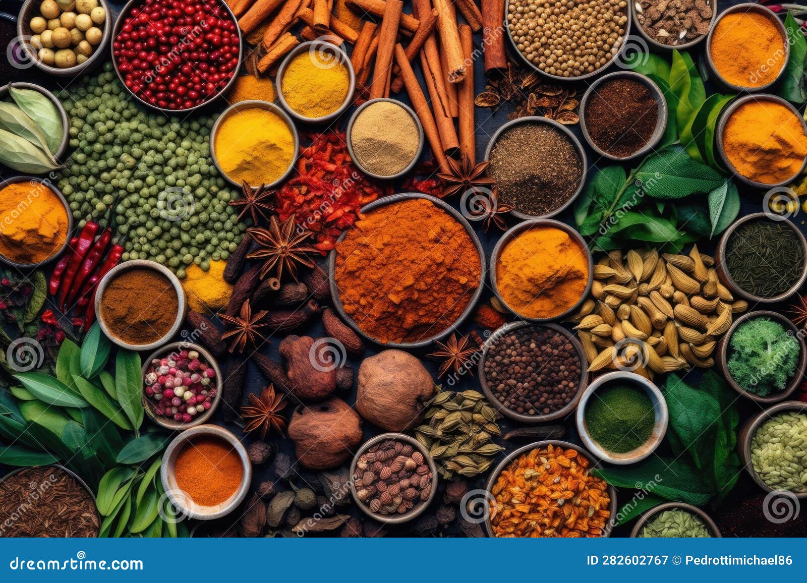 Exotic Spices and Herbs stock illustration. Illustration of discover ...