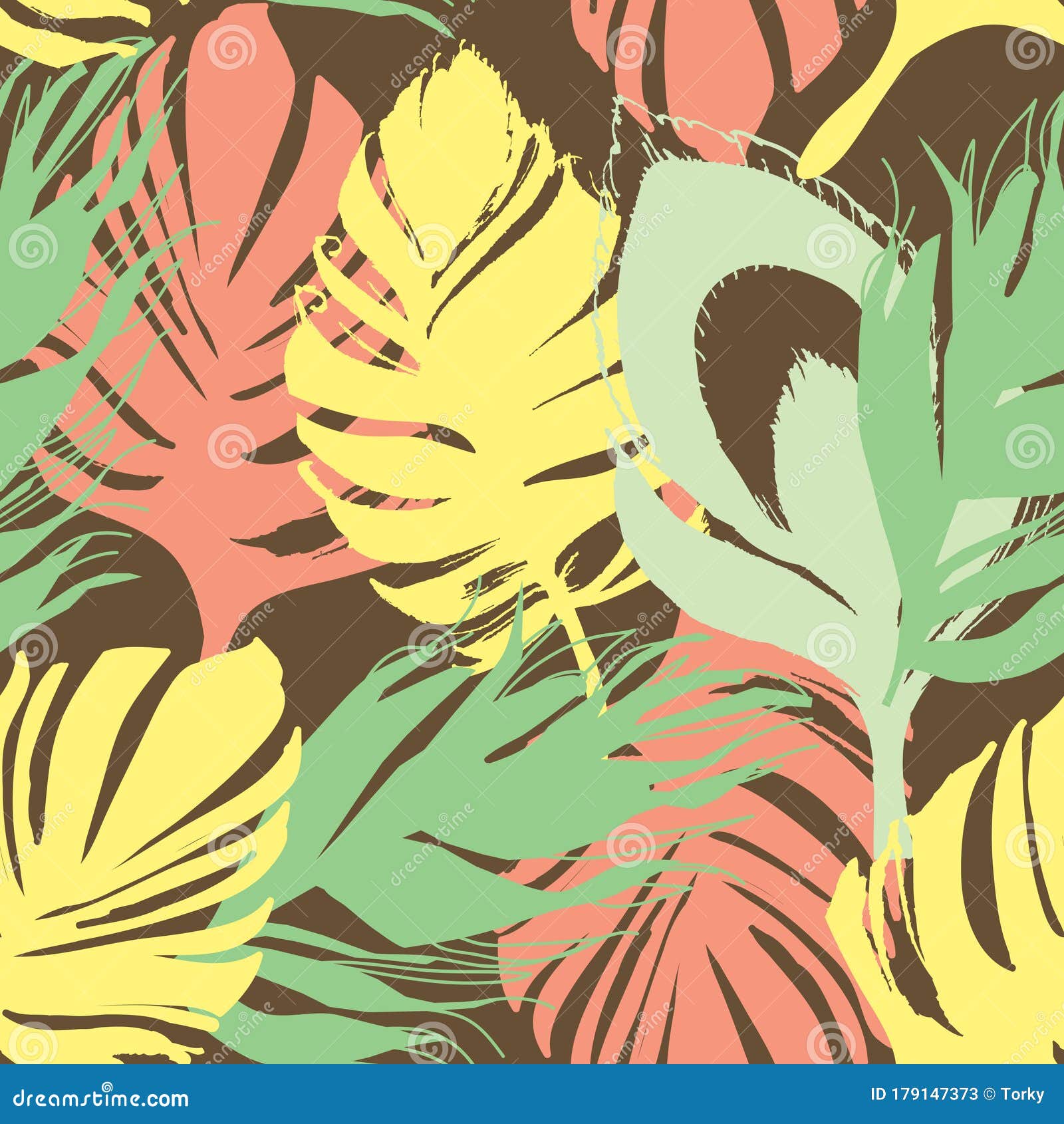Exotic Summer Leaf Seamless Pattern Stock Vector - Illustration of ...