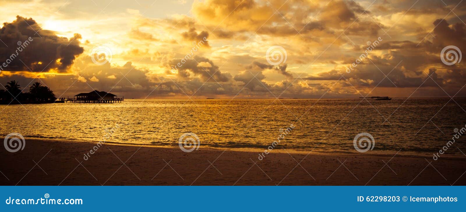 Exotic Sunset stock image. Image of beach, honeymooner - 62298203