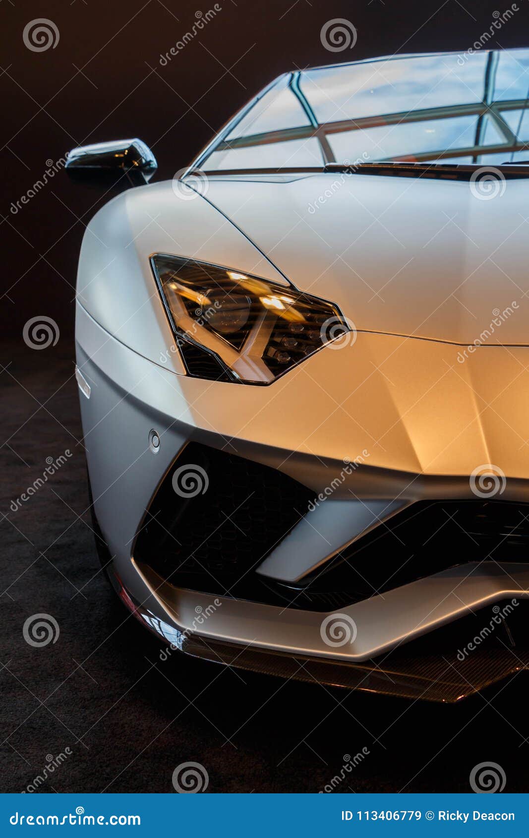 Exotic Car Front Abstract Headlight Editorial Stock Image - Image of ...