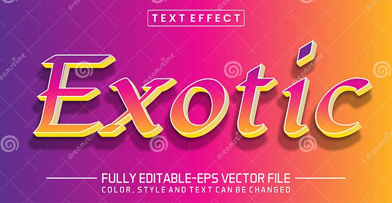 Exotic Text Editable Style Effect Stock Illustration - Illustration of ...