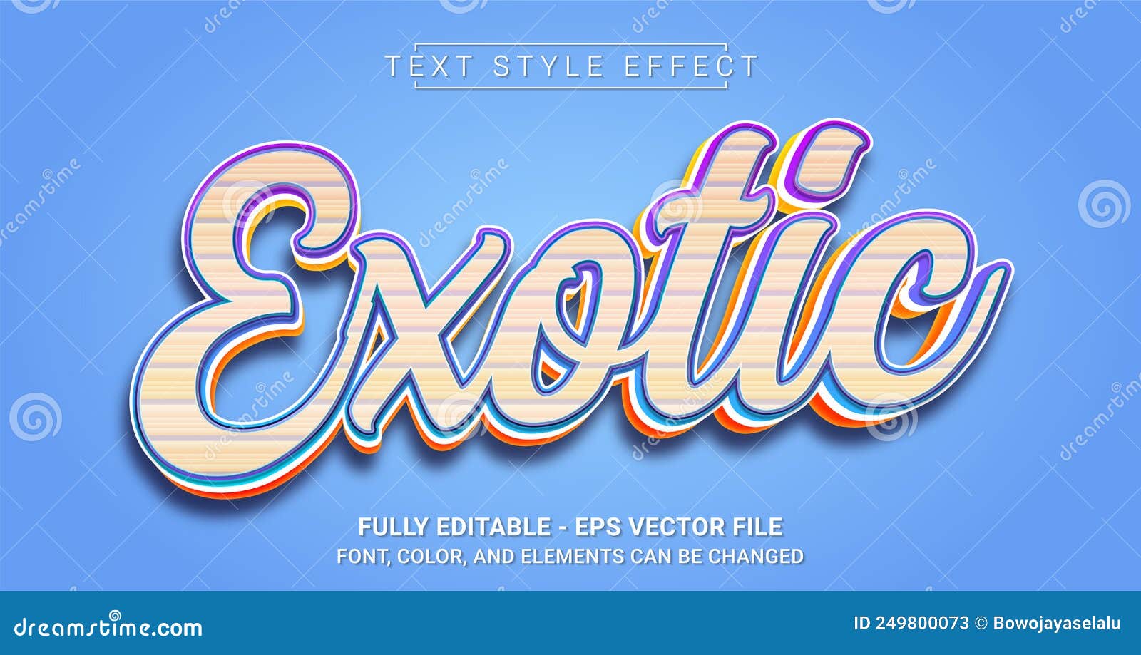Exotic Text Style Effect. Editable Graphic Text Template Stock Vector ...