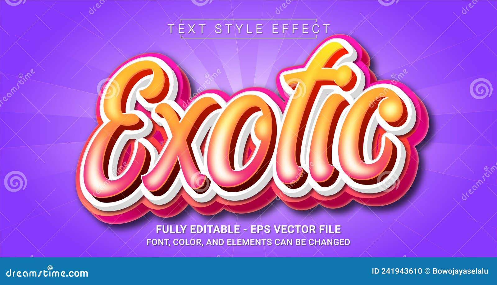 Exotic Text Style Effect stock vector. Illustration of spring - 241943610