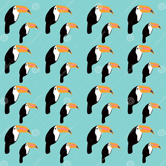 Exotic Toucans on Blue Pattern, Texture, Backround Stock Vector ...