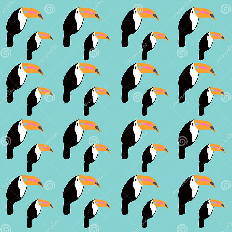 Exotic Toucans on Blue Pattern, Texture, Backround Stock Vector ...