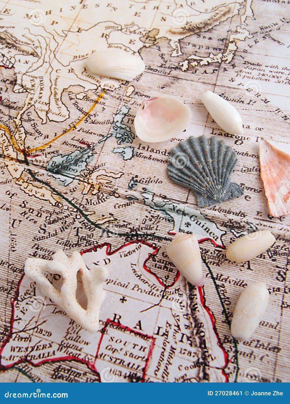 Old Maps With Shells Stock Photo | CartoonDealer.com #47367144