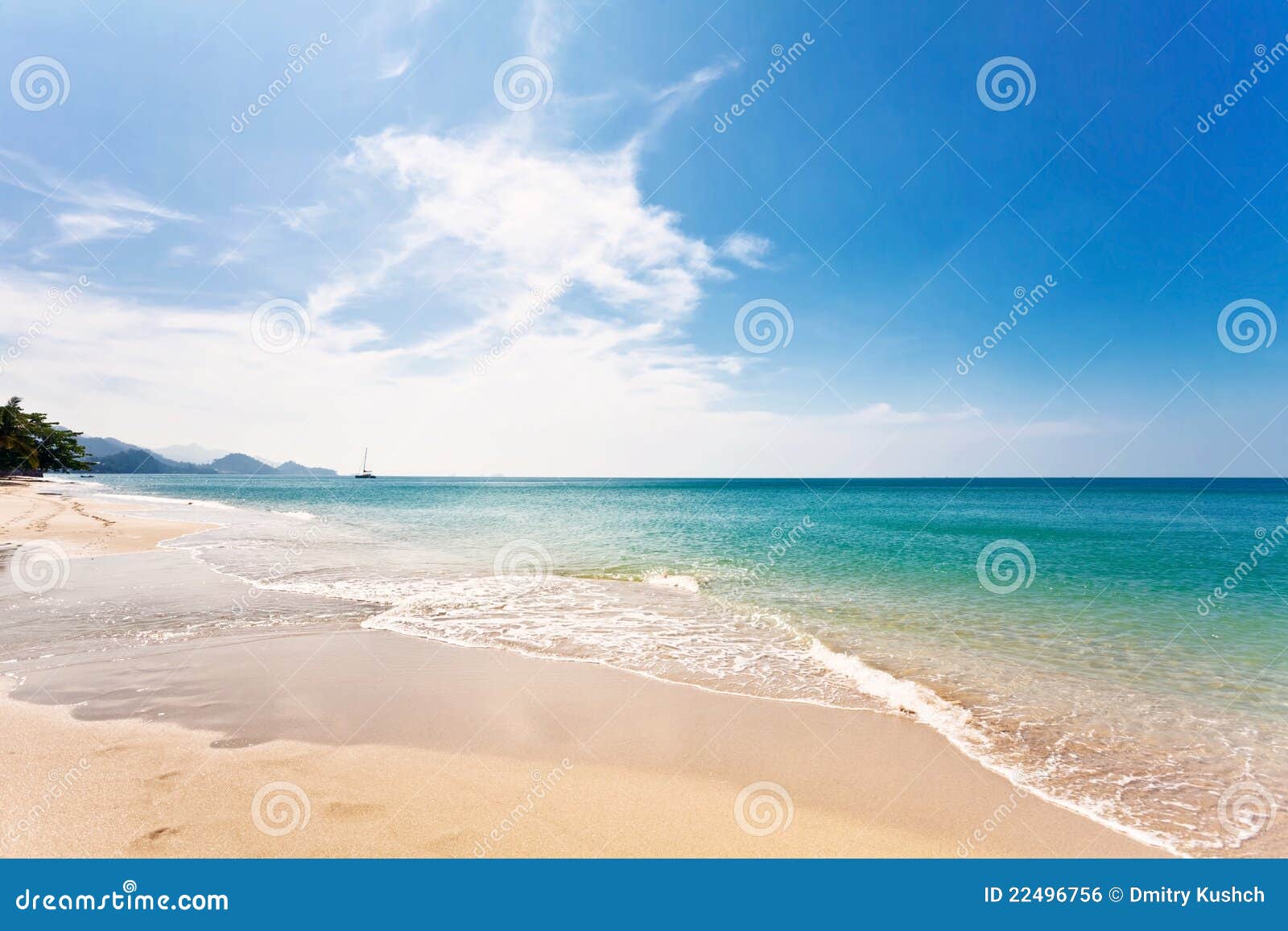 Exotic tropical beach. stock photo. Image of horizon - 22496756