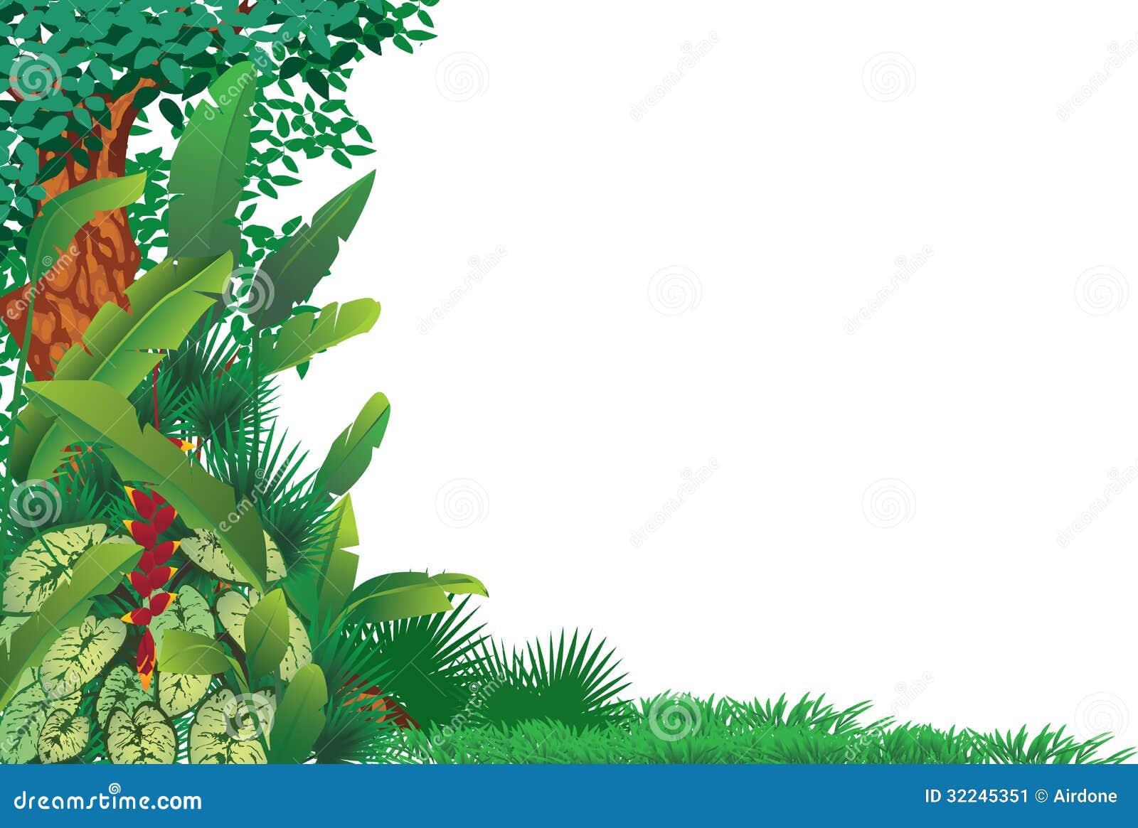 Exotic tropical forest stock vector. Illustration of nature - 32245351
